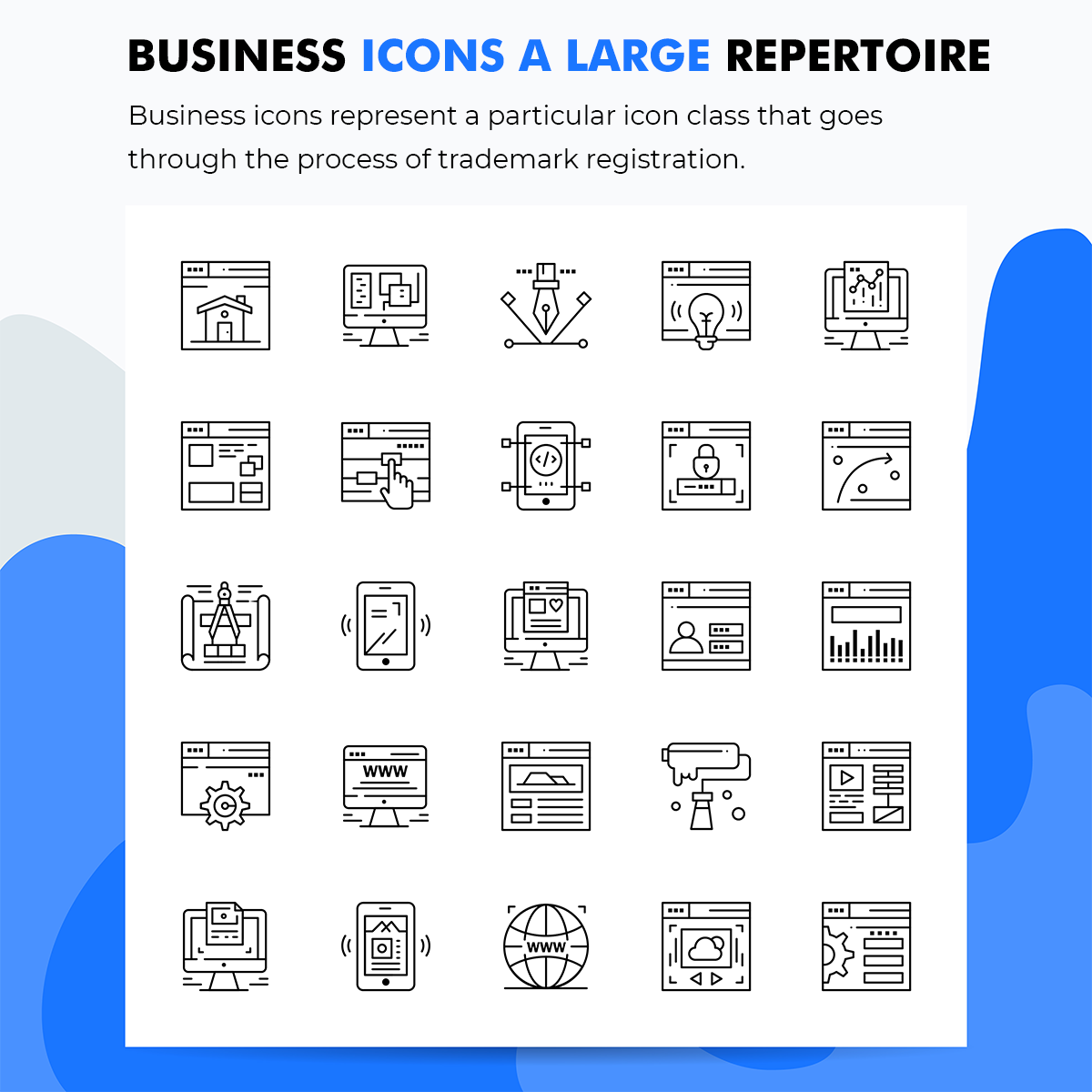 Business Icons: A Largest and Most Diversified Repertoire.