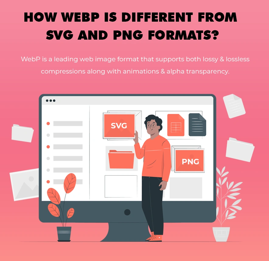 Difference between WebP PNG and SVG formats - Explained
